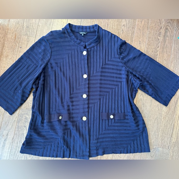 Misook | Jackets & Coats | Misook S3x Gorgeous Textured Navy ...